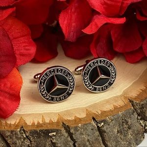 Accessories | Mercedes Benz Inspired Black And Silver Logo Cufflinks ...